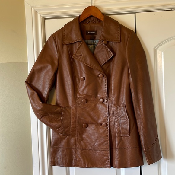 Danier | Jackets & Coats | Danier Brown Double Breasted Leather Jacket | Poshmark